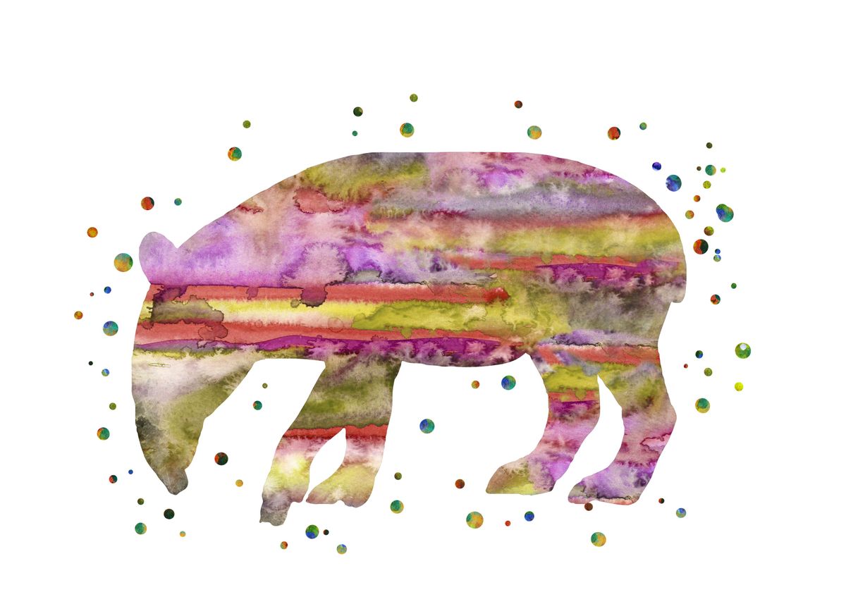 'Tapir ' Poster, picture, metal print, paint by RosaliasArt | Displate