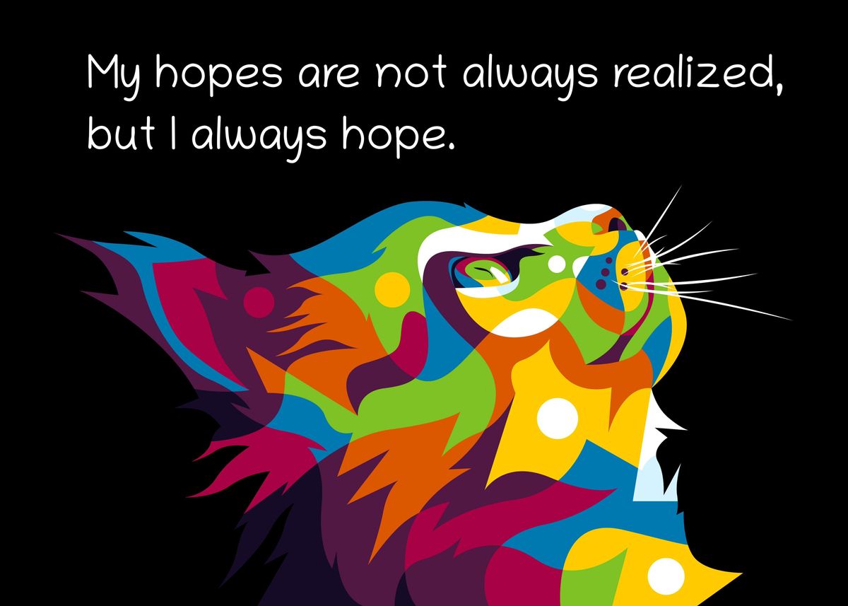 'Hopeful Cat' Poster, picture, metal print, paint by Lintang Wicaksono ...