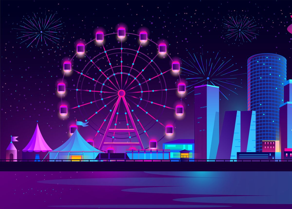 'Night City' Poster, picture, metal print, paint by Faissal Thomas ...