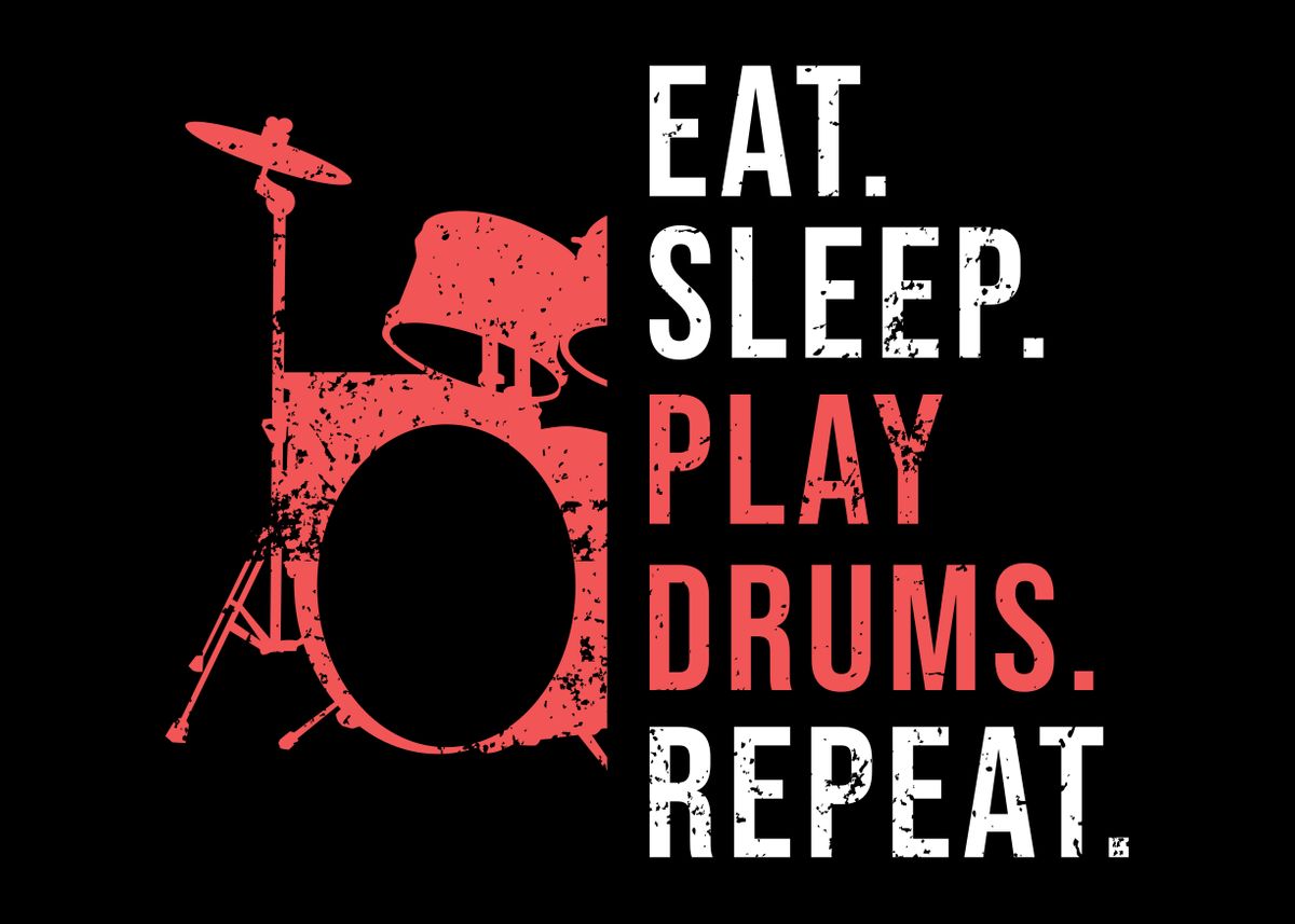 'Drummer Gift Percussion' Poster, picture, metal print, paint by Alley ...