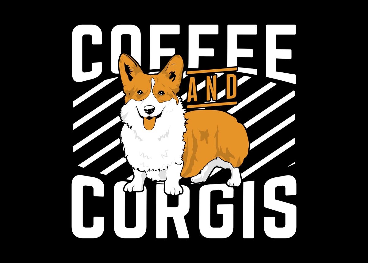 'Corgi Dog Design ' Poster, picture, metal print, paint by Marcel Doll ...