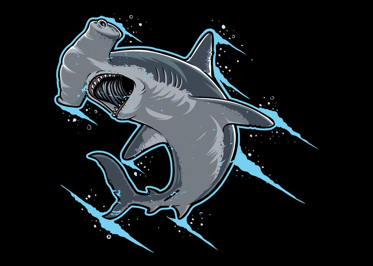 'Hammerhead' Poster, picture, metal print, paint by John DonJoe | Displate