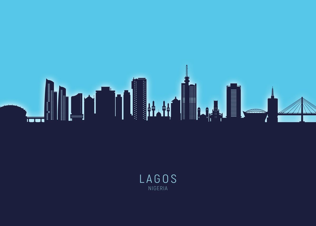 'Lagos Skyline Nigeria' Poster by Michael Tompsett | Displate