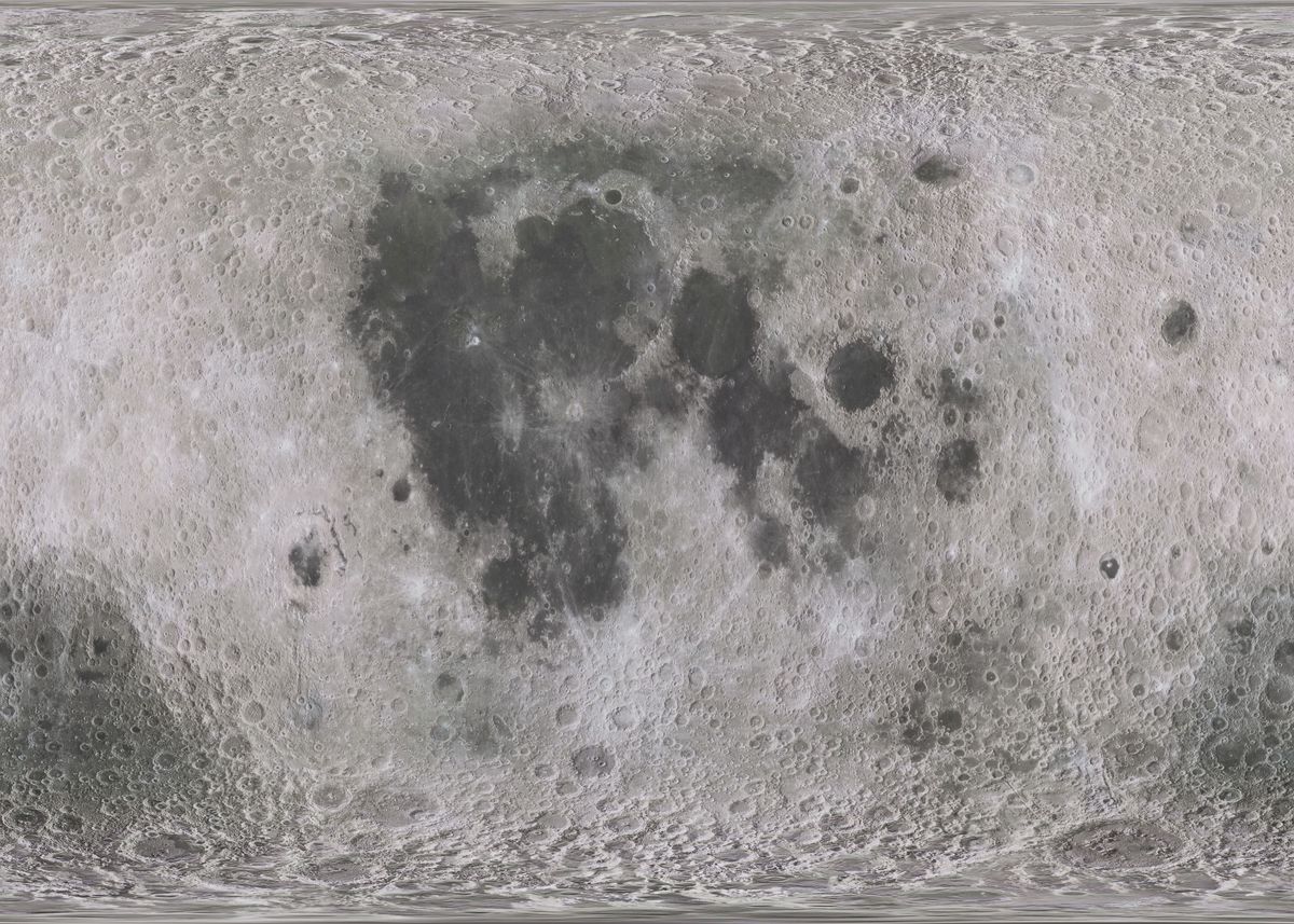 'Mercator Map of The Moon' Poster, picture, metal print, paint by Burl ...