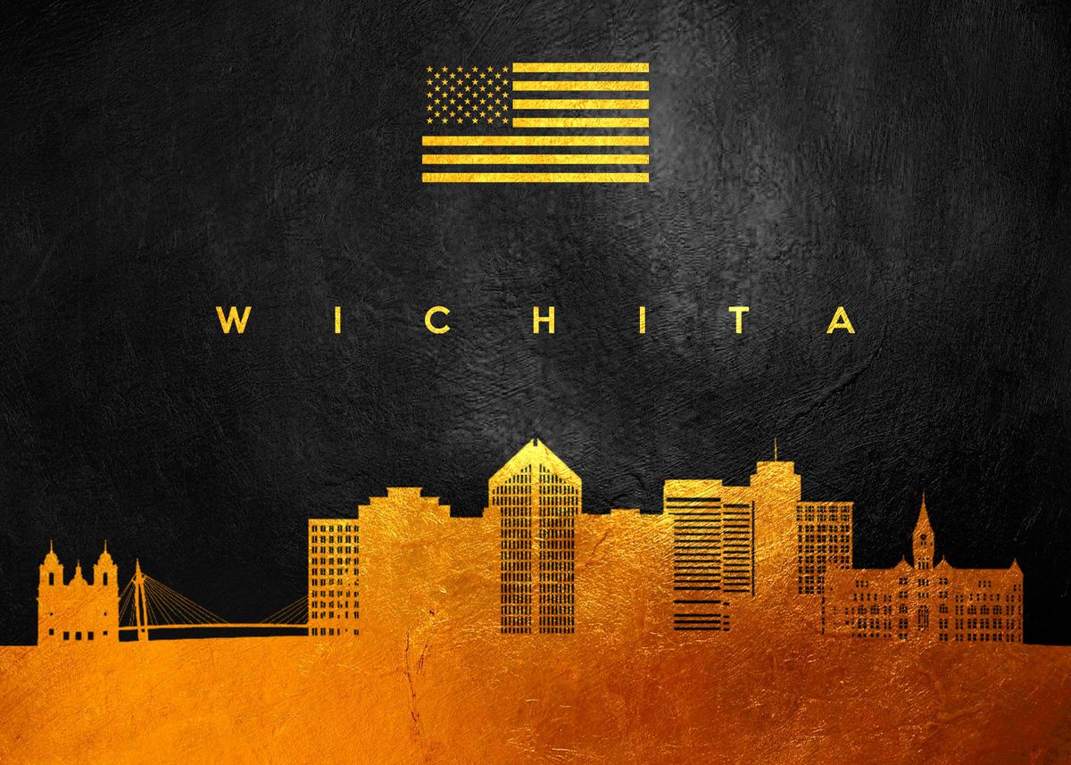 'Wichita Kansas Skyline' Poster, picture, metal print, paint by ...