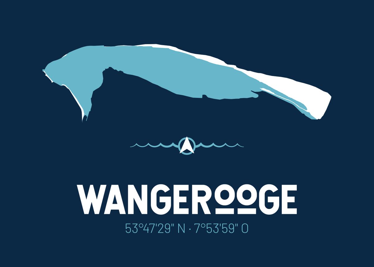 'Wangerooge Map Design' Poster, picture, metal print, paint by ViaMapia ...