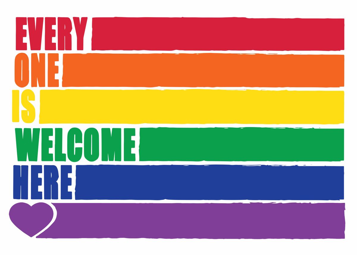 'Everyone Is Welcome Here ' Poster, picture, metal print, paint by ...