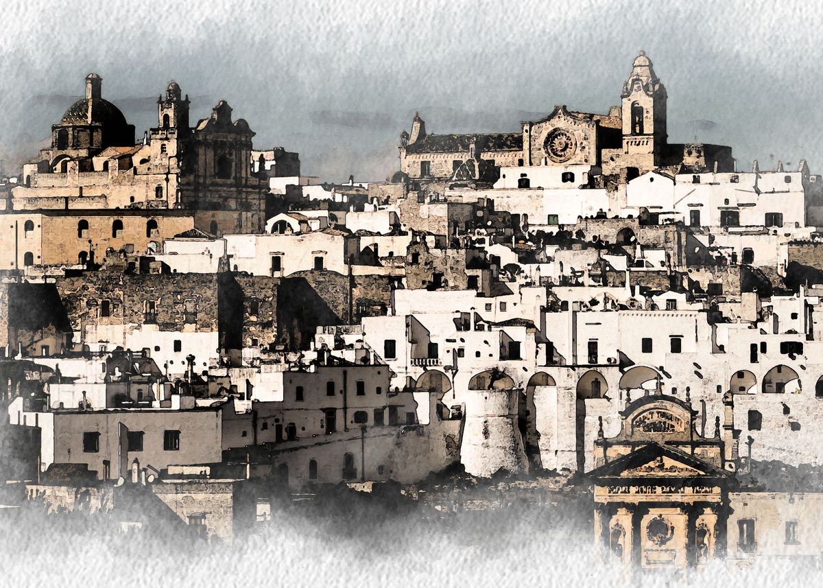 'Ostuni the white' Poster, picture, metal print, paint by Sergio ...