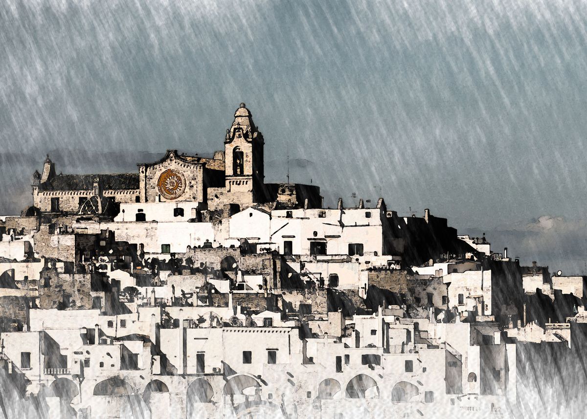 'Ostuni the white' Poster, picture, metal print, paint by Sergio ...