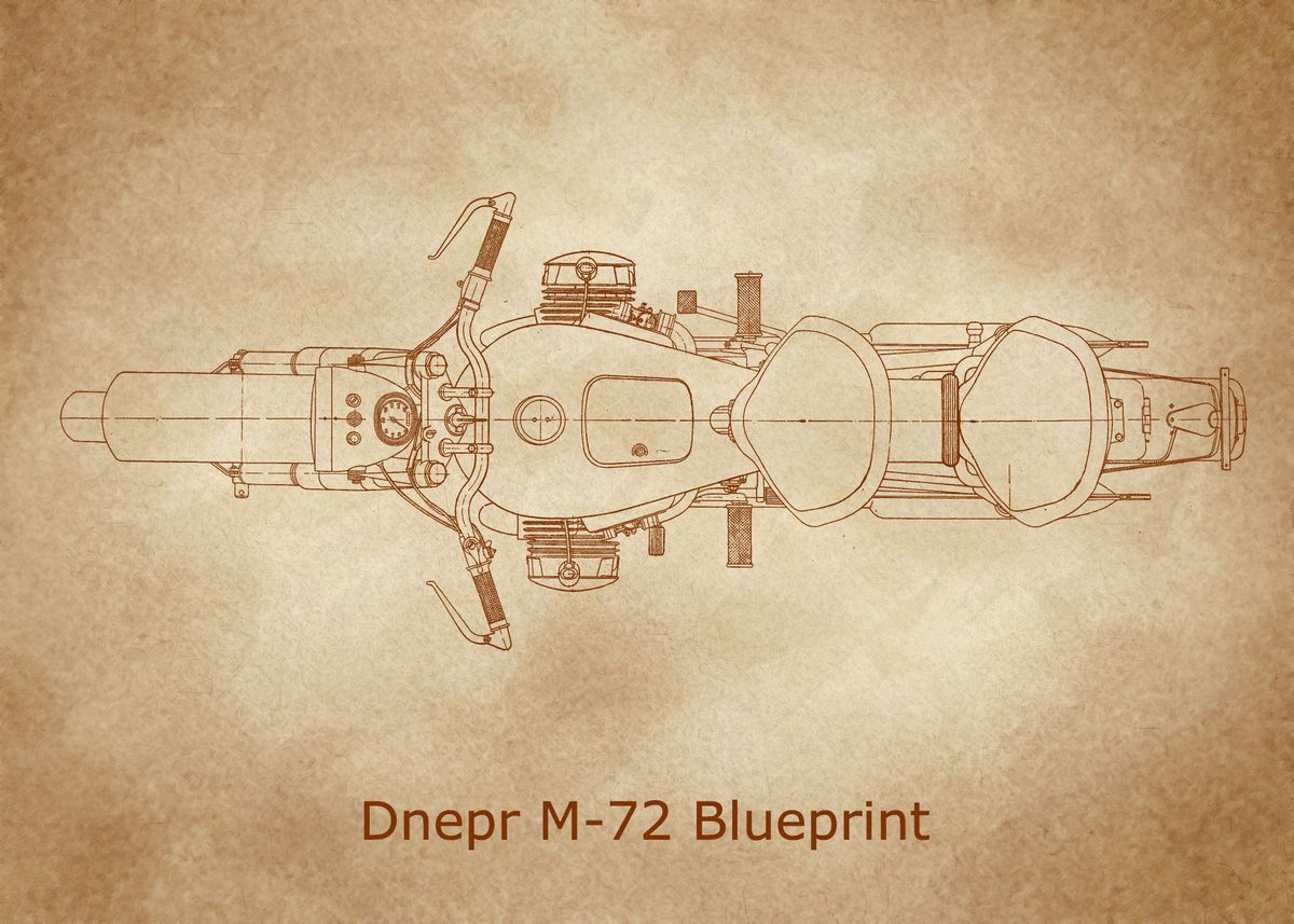 'Dnepr M72 Blueprint old ' Poster by The Bright Art | Displate