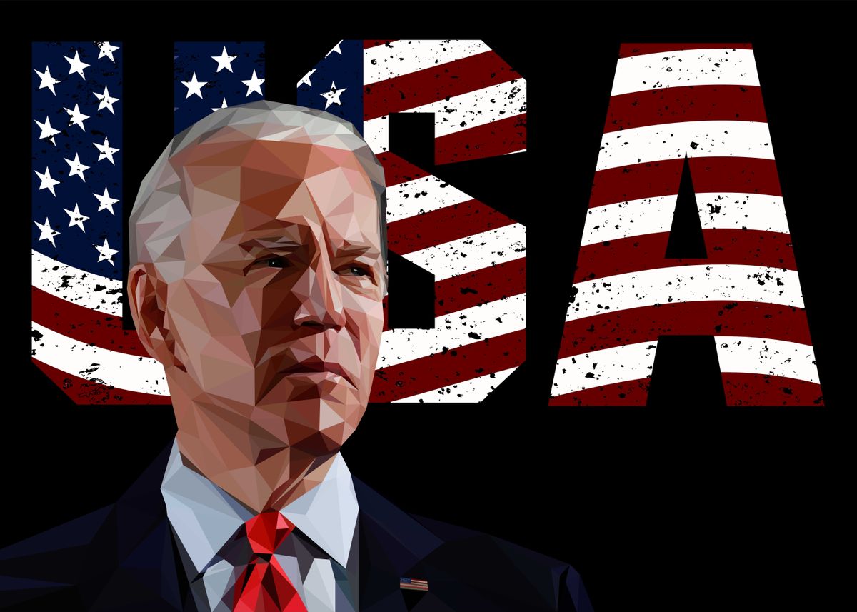 'PRESIDENT JOE BIDEN' Poster, picture, metal print, paint by Lowpoly ...
