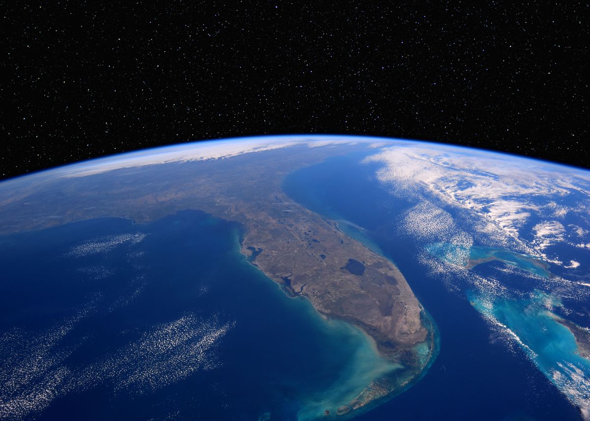 'Florida from Space' Poster, picture, metal print, paint by Marcel ...