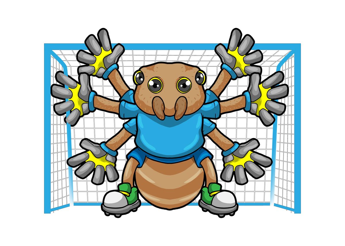 'Spider Goalkeeper Soccer' Poster, picture, metal print, paint by ...