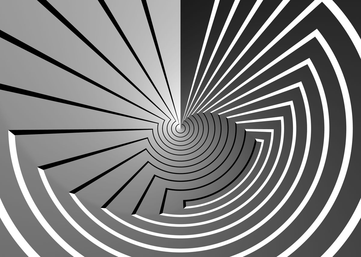 'Circular perspective bnw' Poster by Marcelo Antunes | Displate