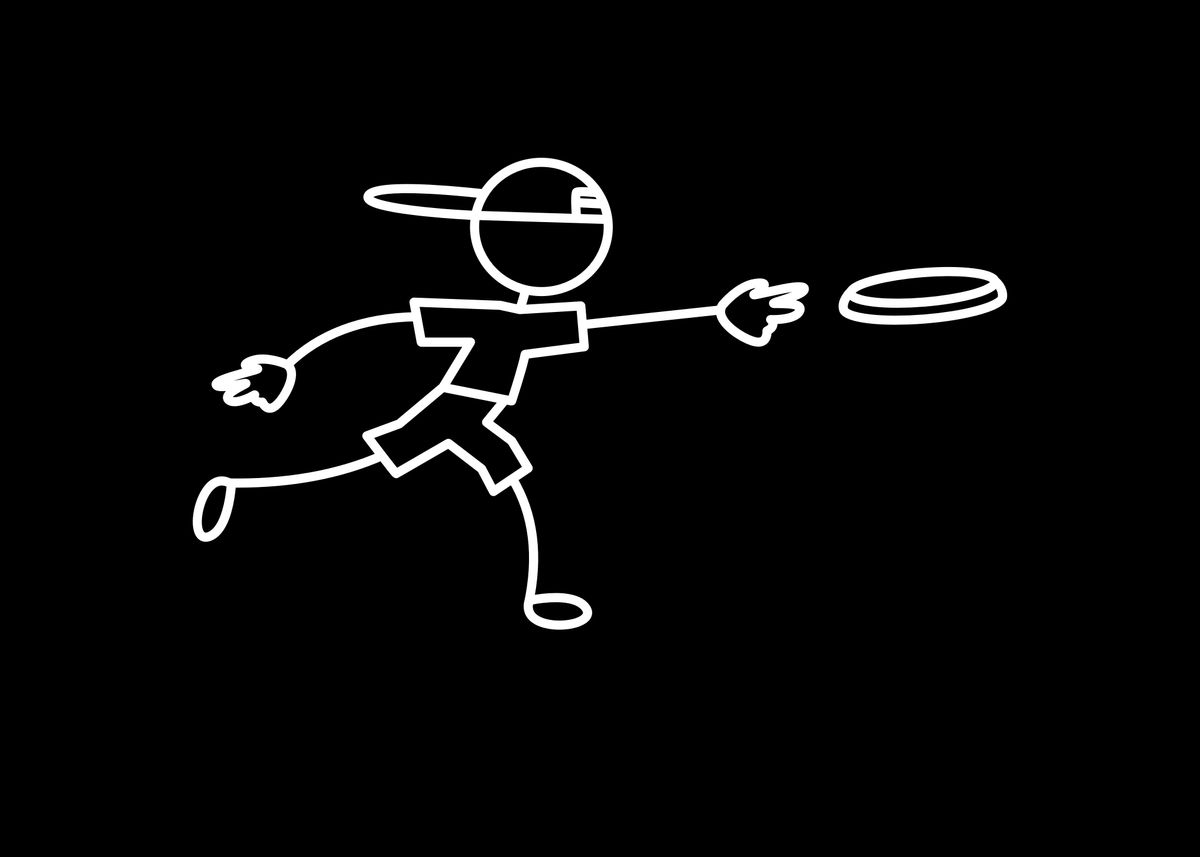 'Funny Disc Golf Stick Man' Poster, picture, metal print, paint by ...