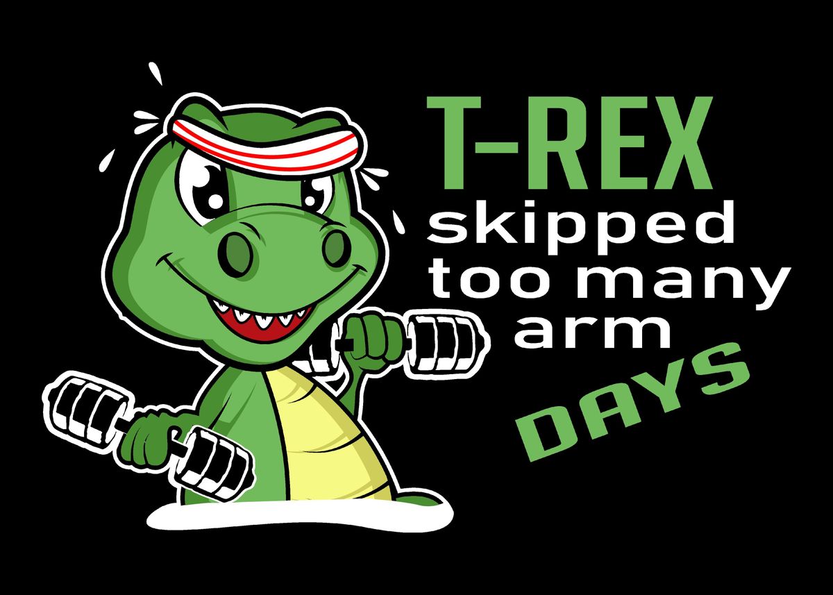 'Training Arm Day Funny Din' Poster, picture, metal print, paint by ...