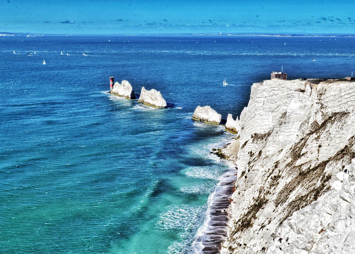 'The Needles on the IOW' Poster, picture, metal print, paint by Andy ...