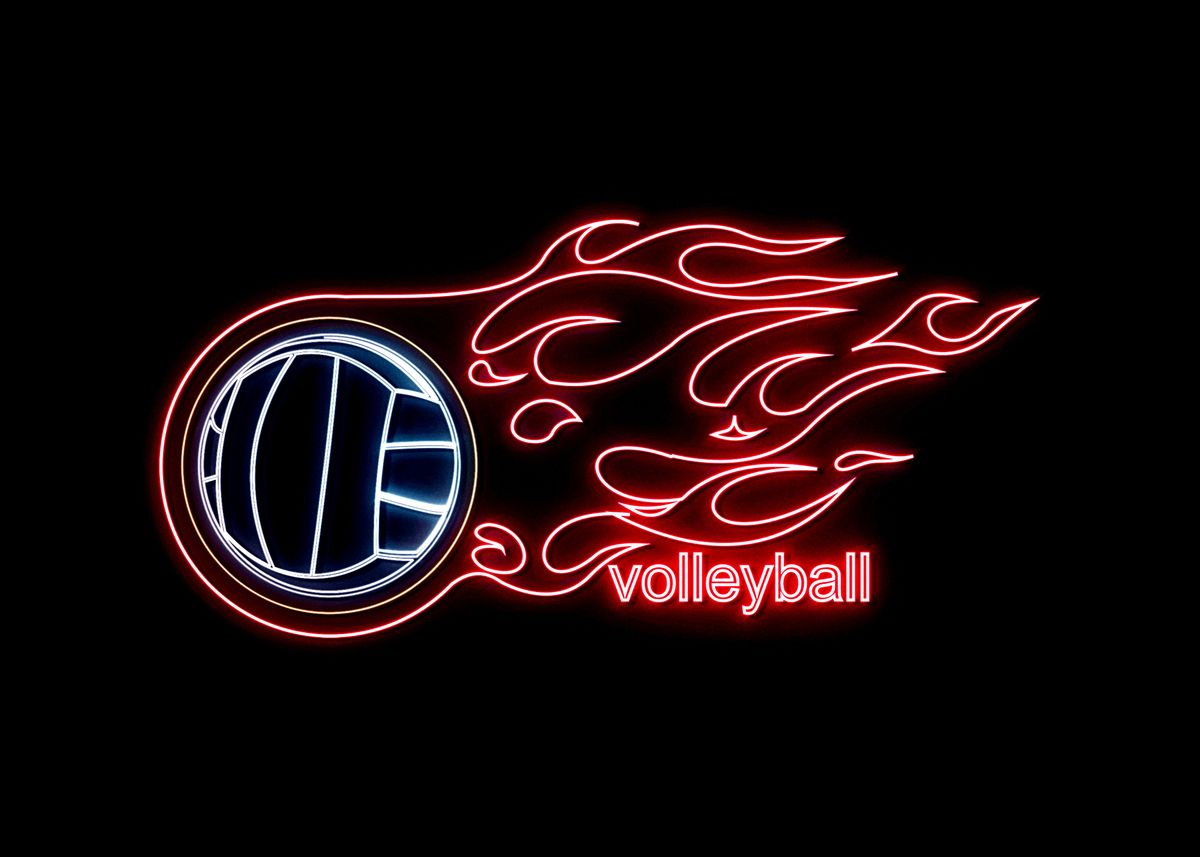 ' volleyball neon' Poster by shiner artist | Displate