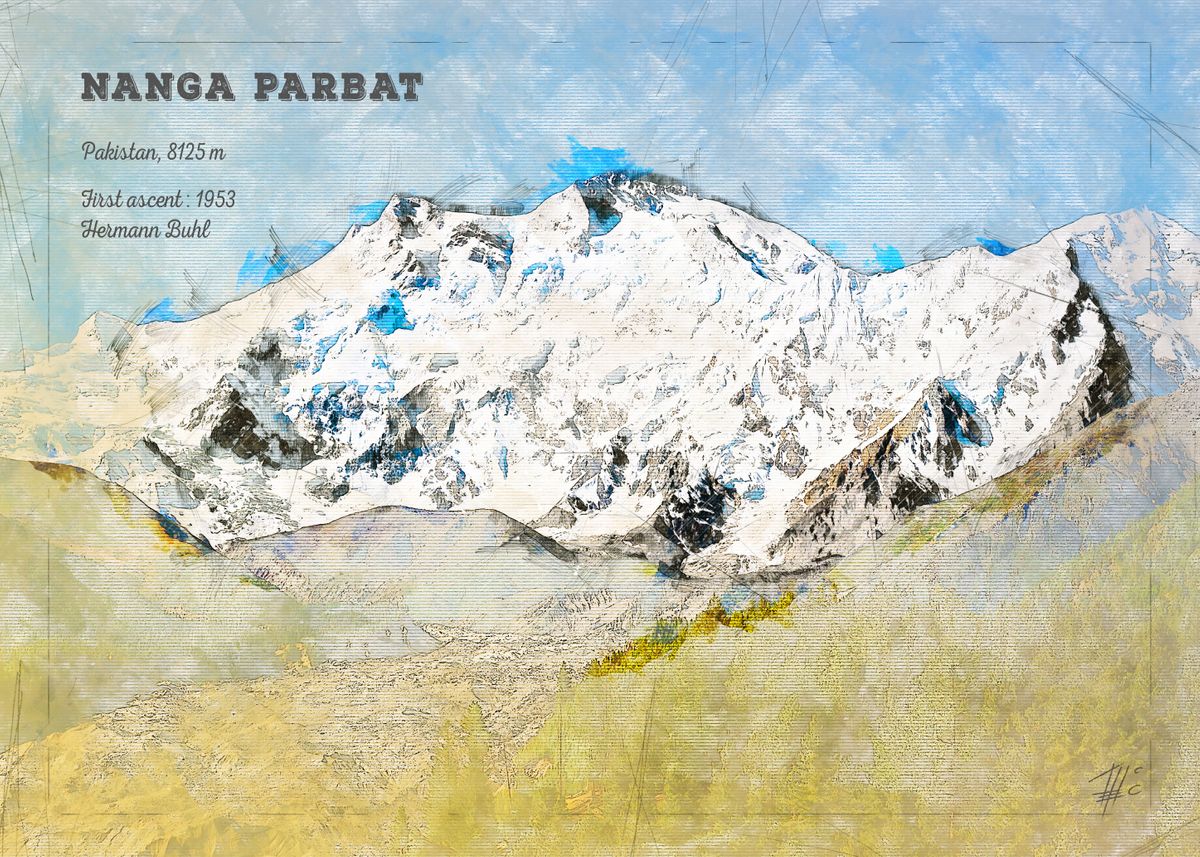 'Nanga Parbat' Poster, picture, metal print, paint by Theo Decker ...