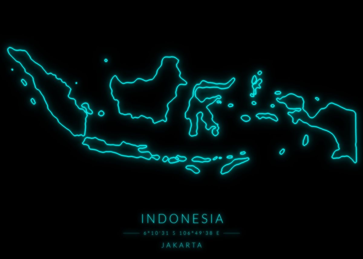 'Indonesia Neon' Poster by Jerhus | Displate