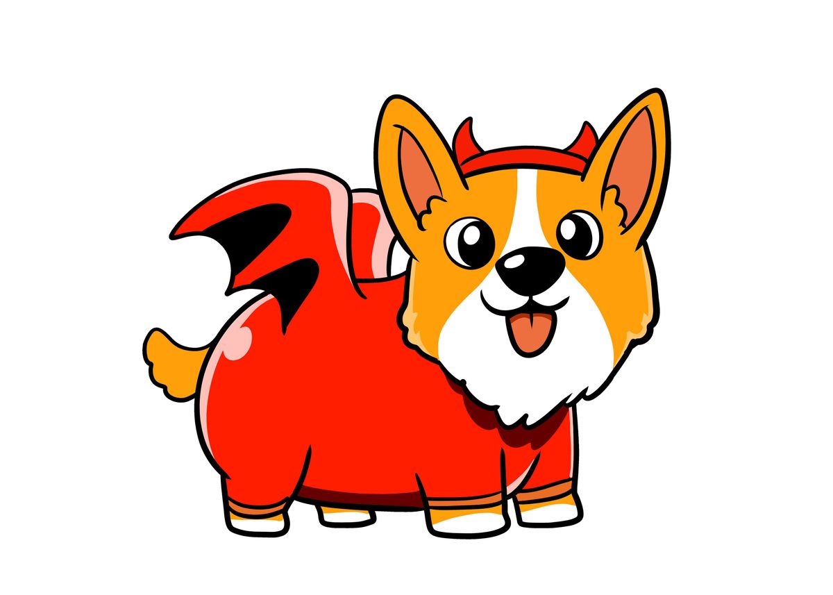 'Devil Dog' Poster, picture, metal print, paint by WildSloths | Displate