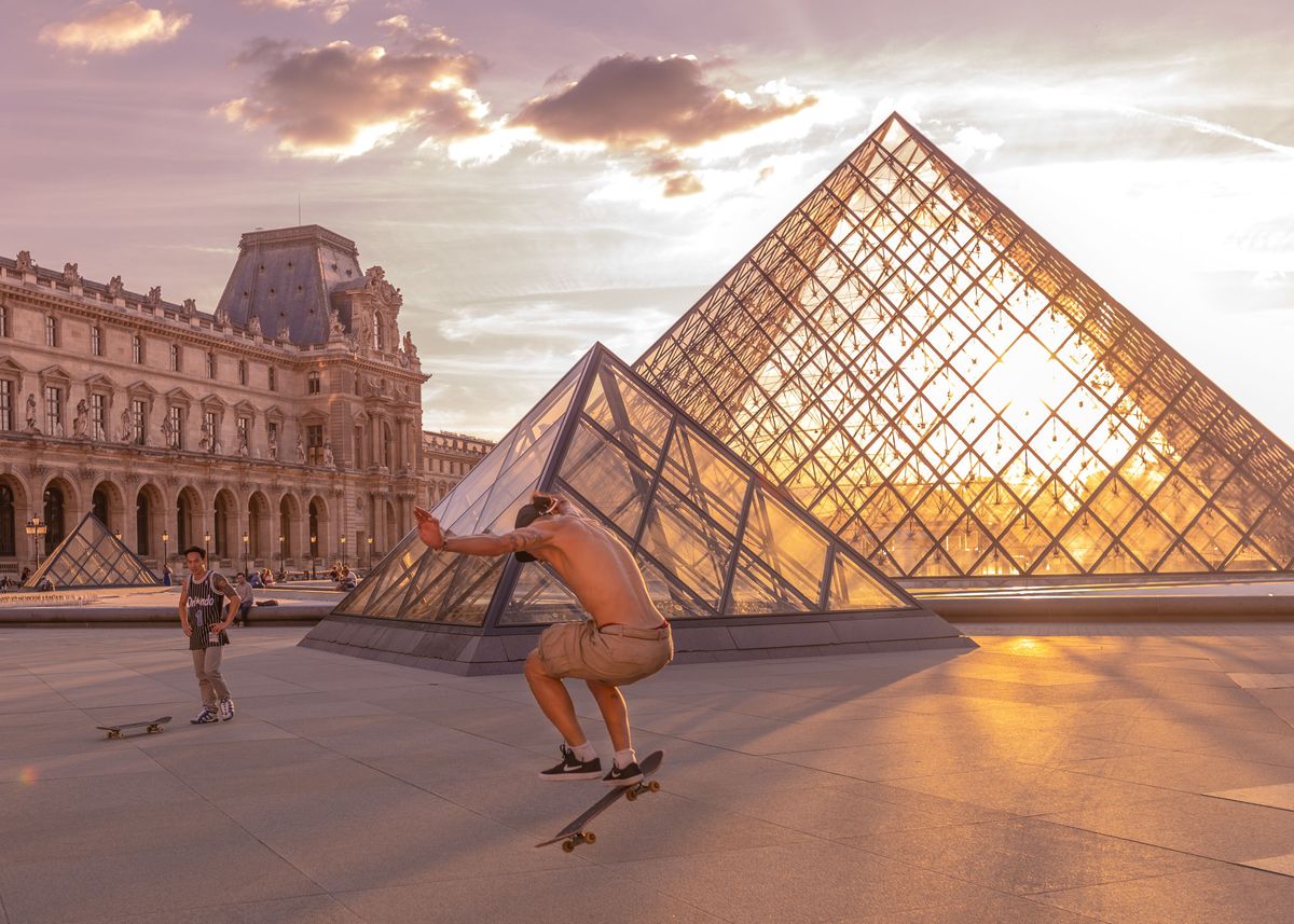 'Pyramid Skating' Poster, picture, metal print, paint by Ale Jus | Displate