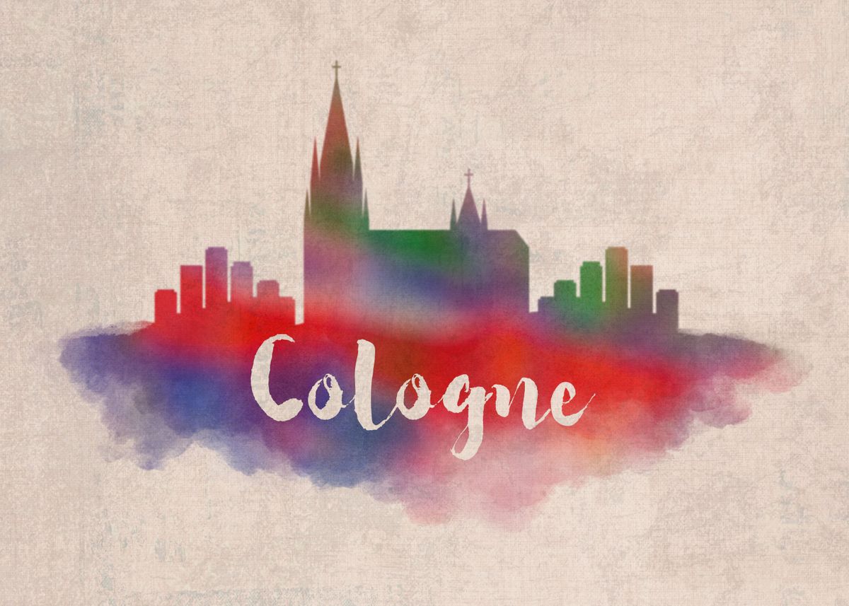 'Cologne Watercolor City' Poster by Design Turnpike | Displate
