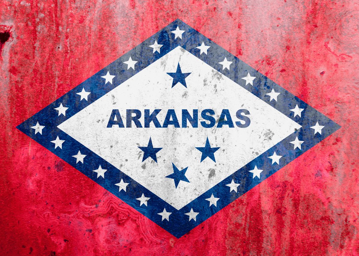 'Arkansas State Flag' Poster, picture, metal print, paint by Karen ...