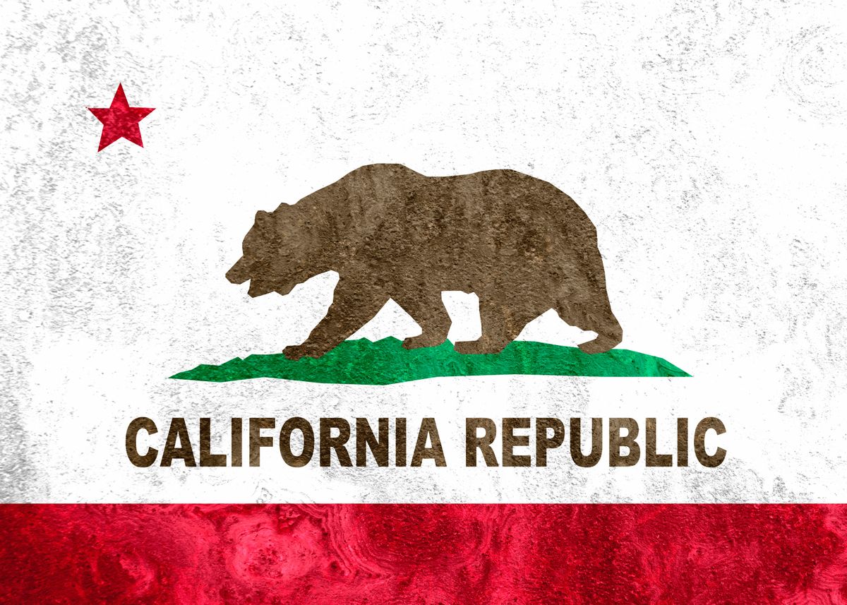 'California State Flaag' Poster, picture, metal print, paint by Karen ...