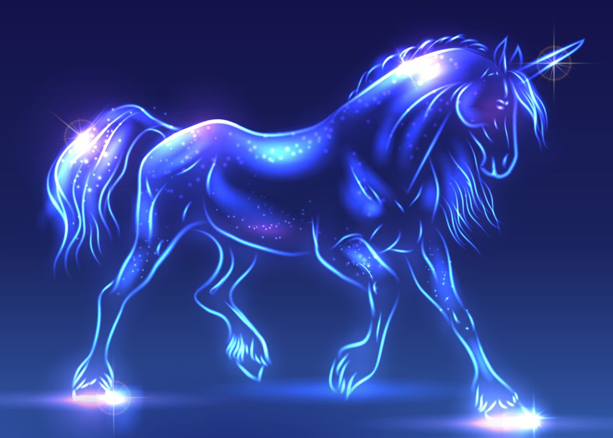 'Blue unicorn' Poster, picture, metal print, paint by Queensy Collin ...