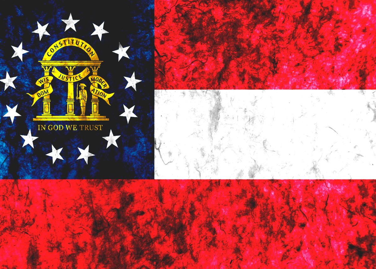 'Georgia State Flag' Poster, picture, metal print, paint by Karen Foley ...