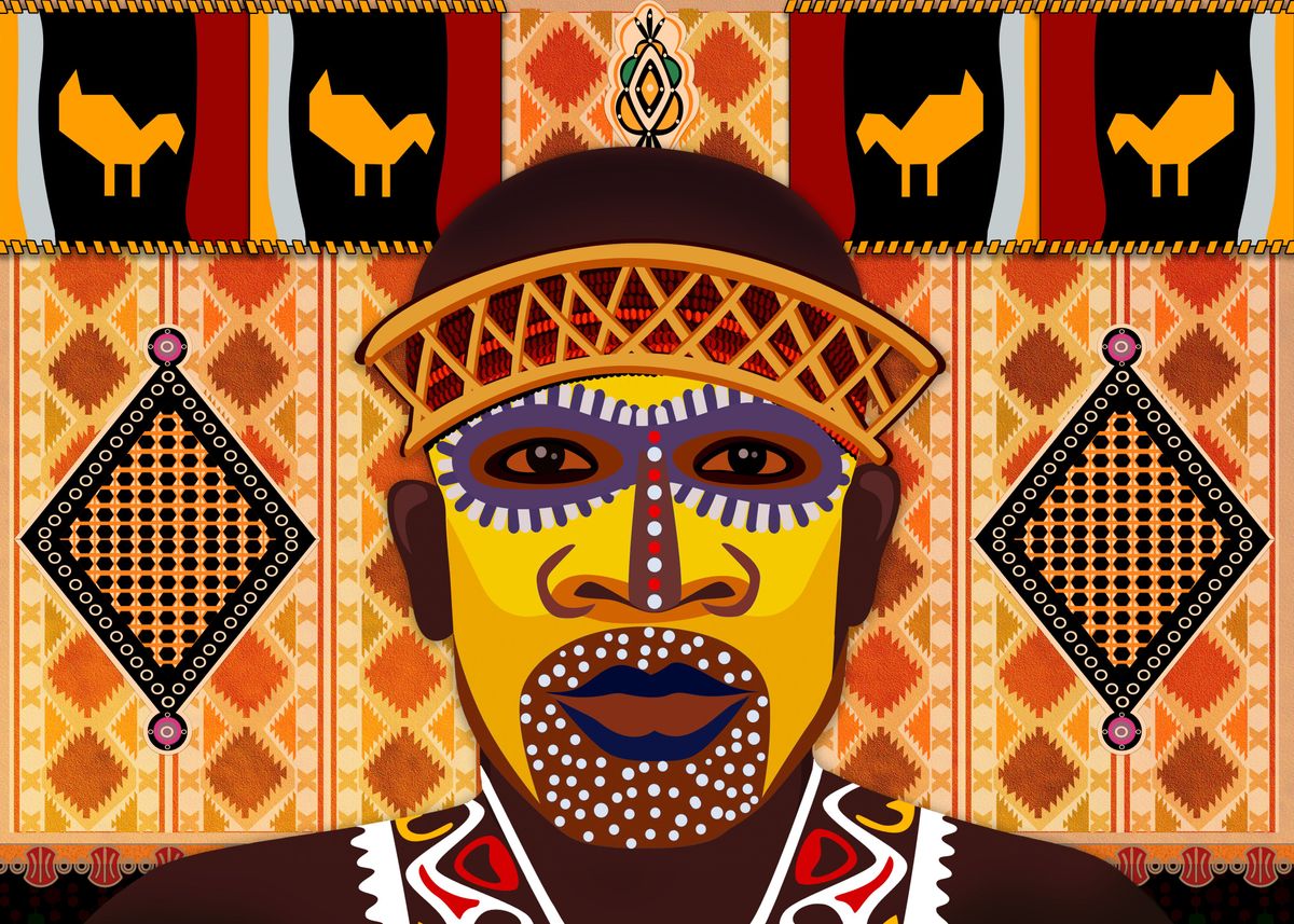 'African Tribesman 2' Poster, picture, metal print, paint by Peter Awax ...