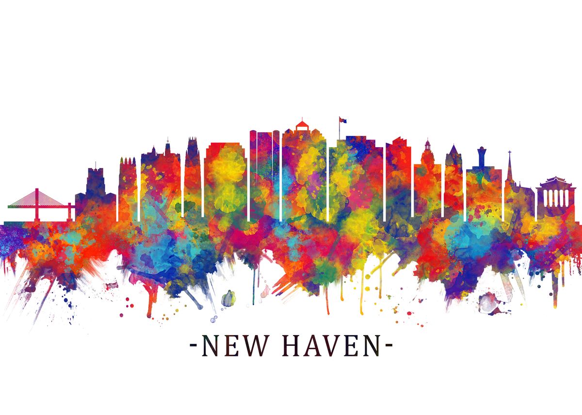 'New Haven Skyline' Poster by Towseef Dar | Displate