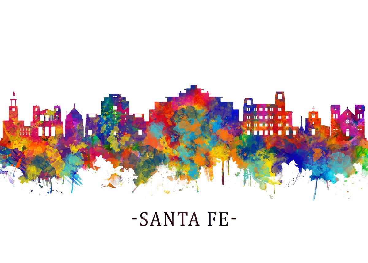 'Santa Fe Skyline' Poster, picture, metal print, paint by Towseef Dar ...
