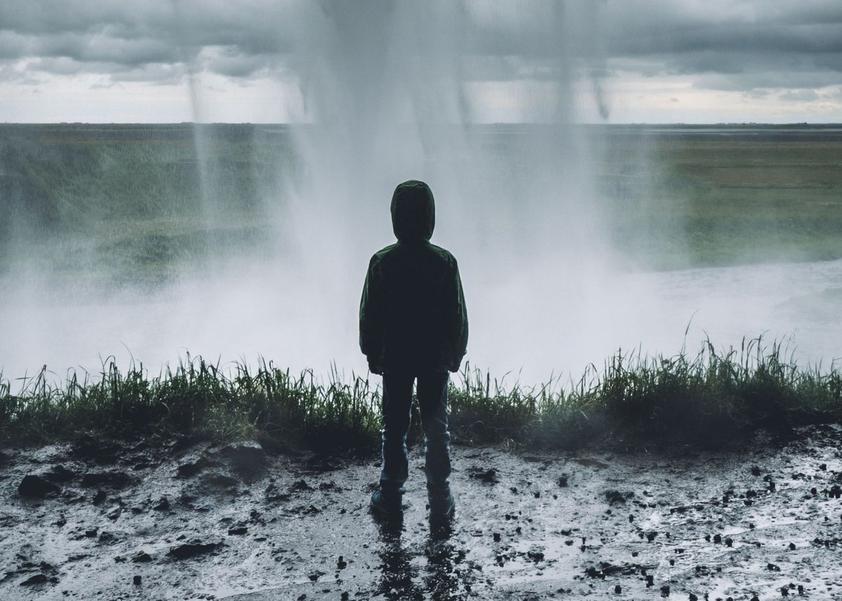 'Waterfall boy 1' Poster, picture, metal print, paint by Stephen ...