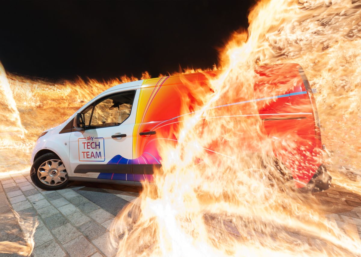 'Sky Tech Team Van' Poster by Foxhound | Displate