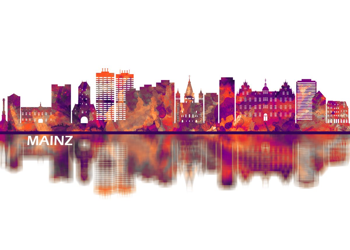 'Mainz Germany Skyline' Poster by Towseef Dar | Displate
