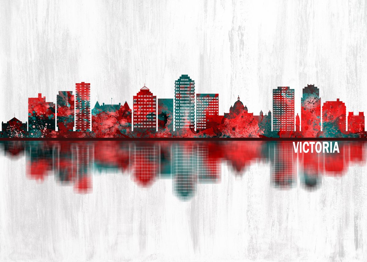 'Victoria Canada Skyline' Poster, picture, metal print, paint by ...