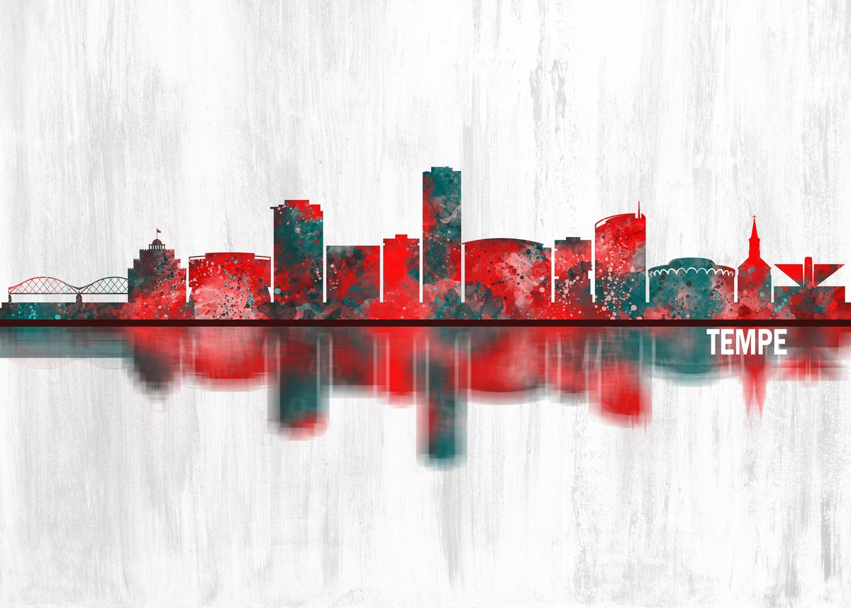 'Tempe Arizona Skyline' Poster by Towseef Dar | Displate