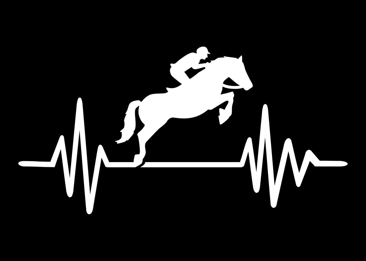 'Show jumping' Poster, picture, metal print, paint by Designzz | Displate