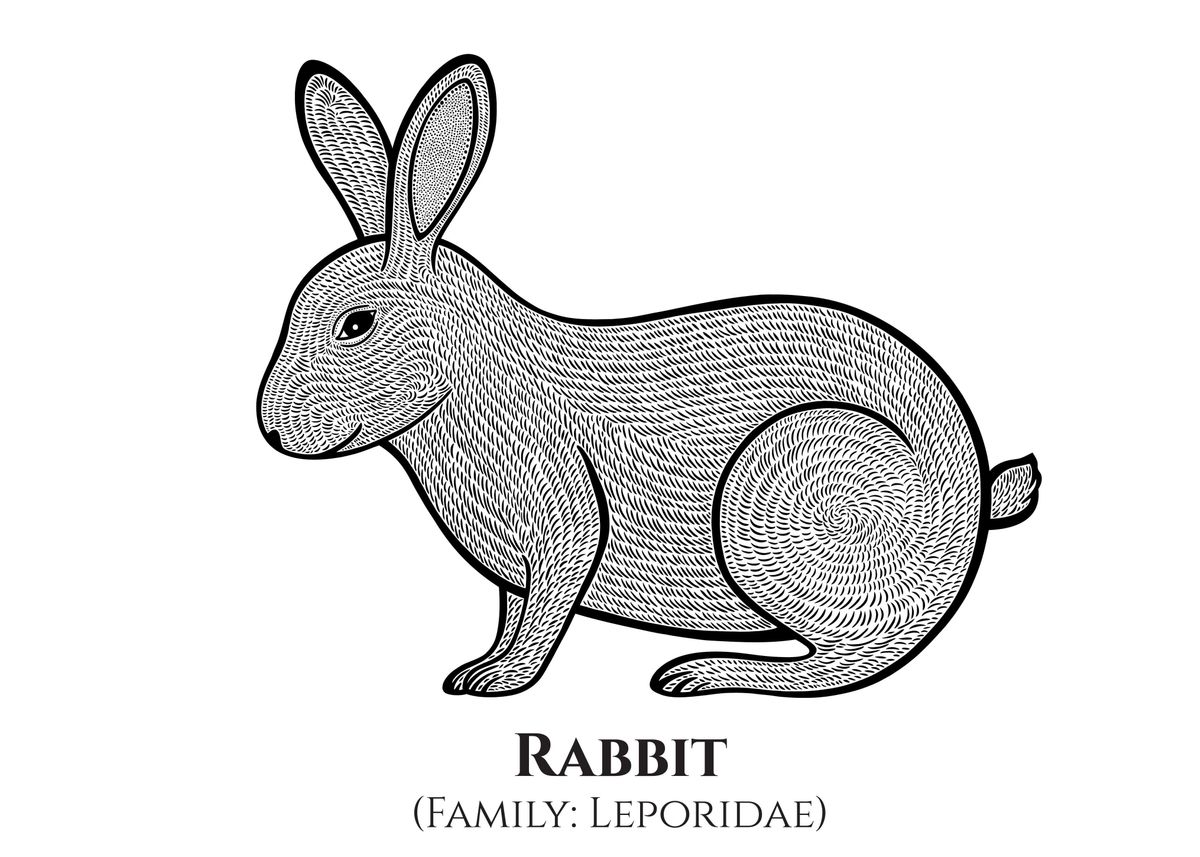 'Rabbit with Latin Name' Poster, picture, metal print, paint by ...