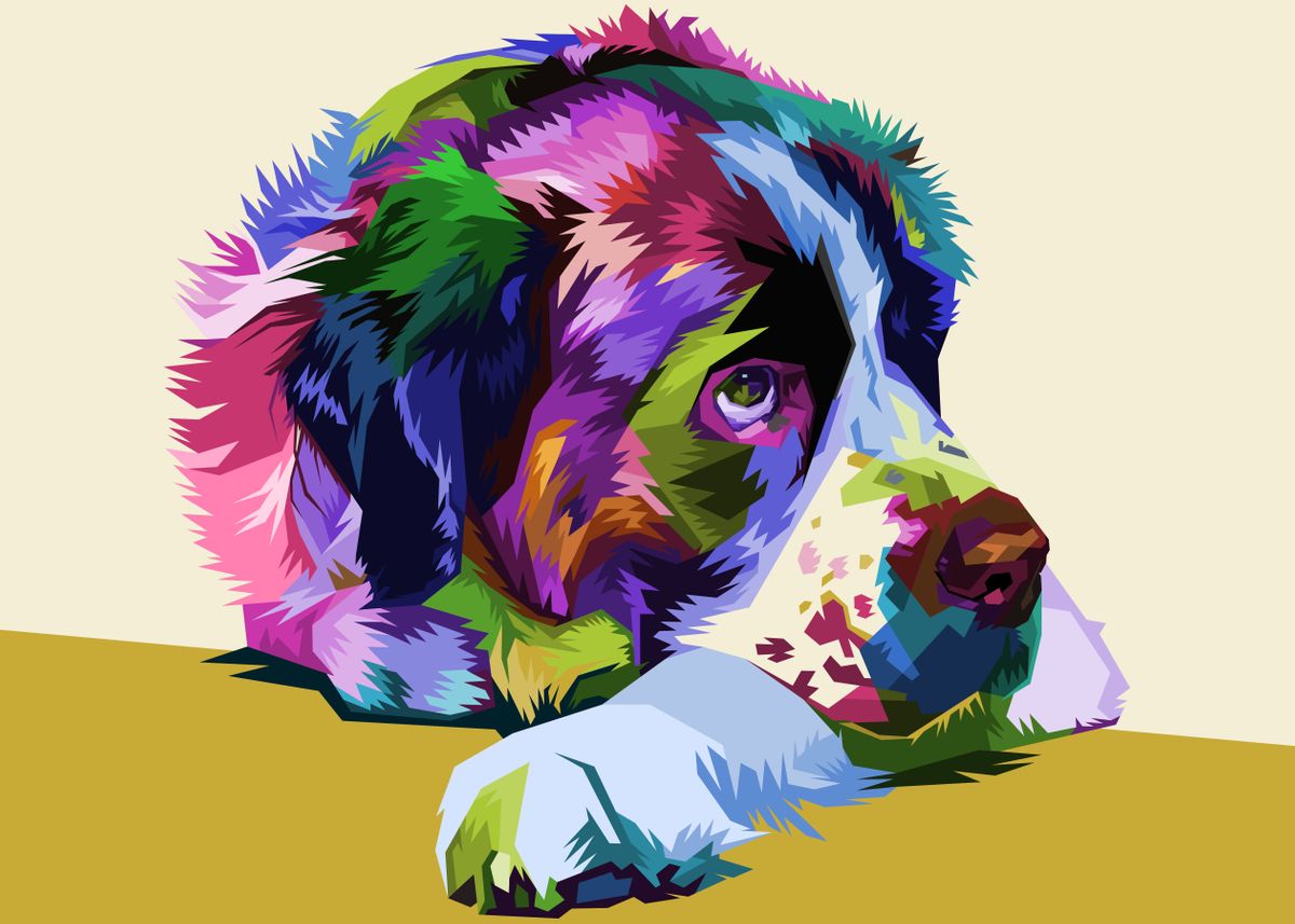 'Abstract dog' Poster, picture, metal print, paint by Queensy Collin ...