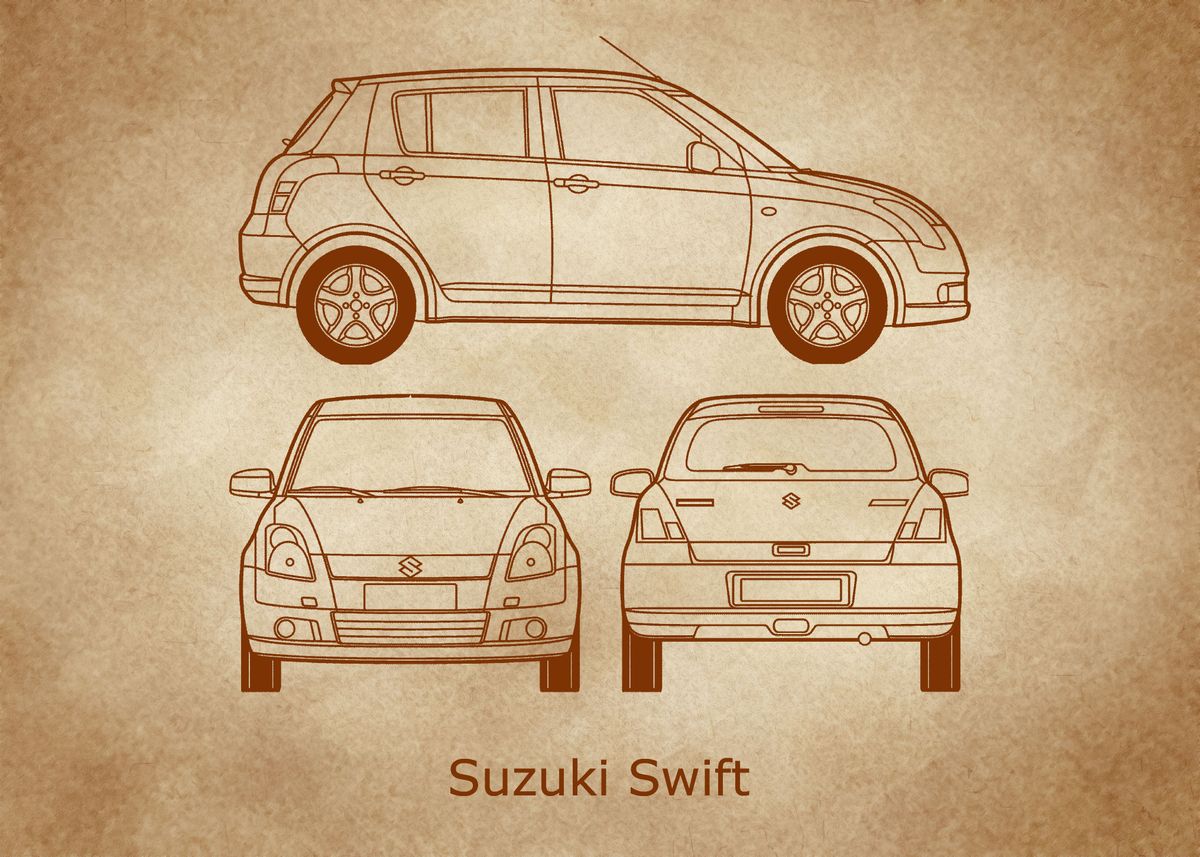 'Suzuki Swift 2007 old ' Poster, picture, metal print, paint by The ...
