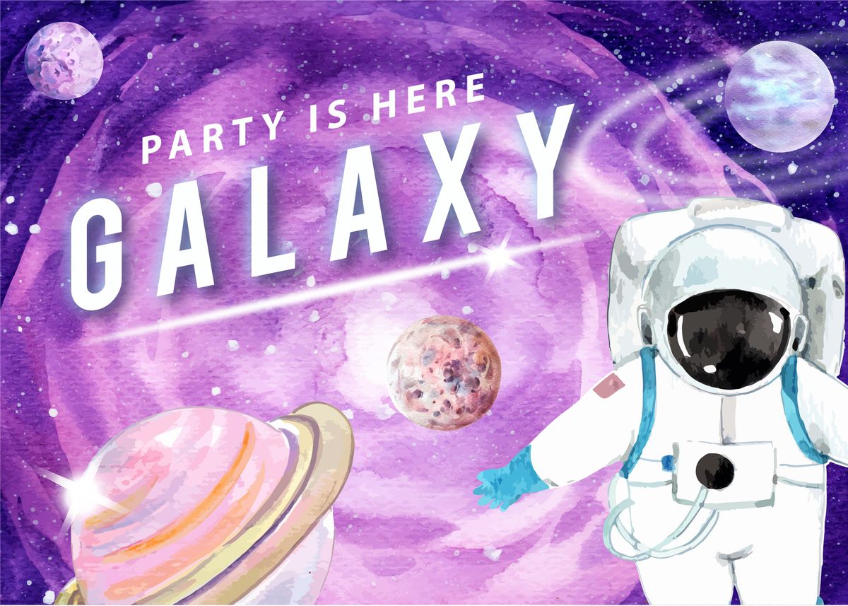 'Galaxy' Poster, picture, metal print, paint by Love Repeat | Displate