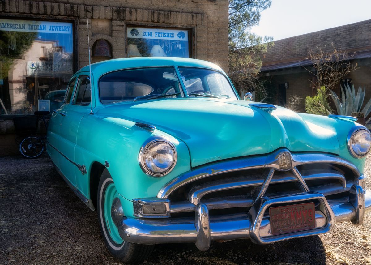 'Blue Car' Poster, picture, metal print, paint by NATURECO | Displate