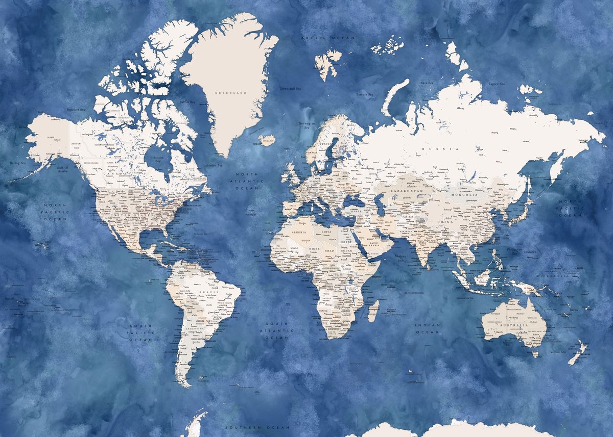 'Sabeen world map' Poster by blursbyai | Displate
