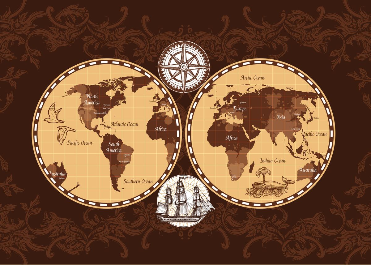 'Vintage Map' Poster by On Game | Displate