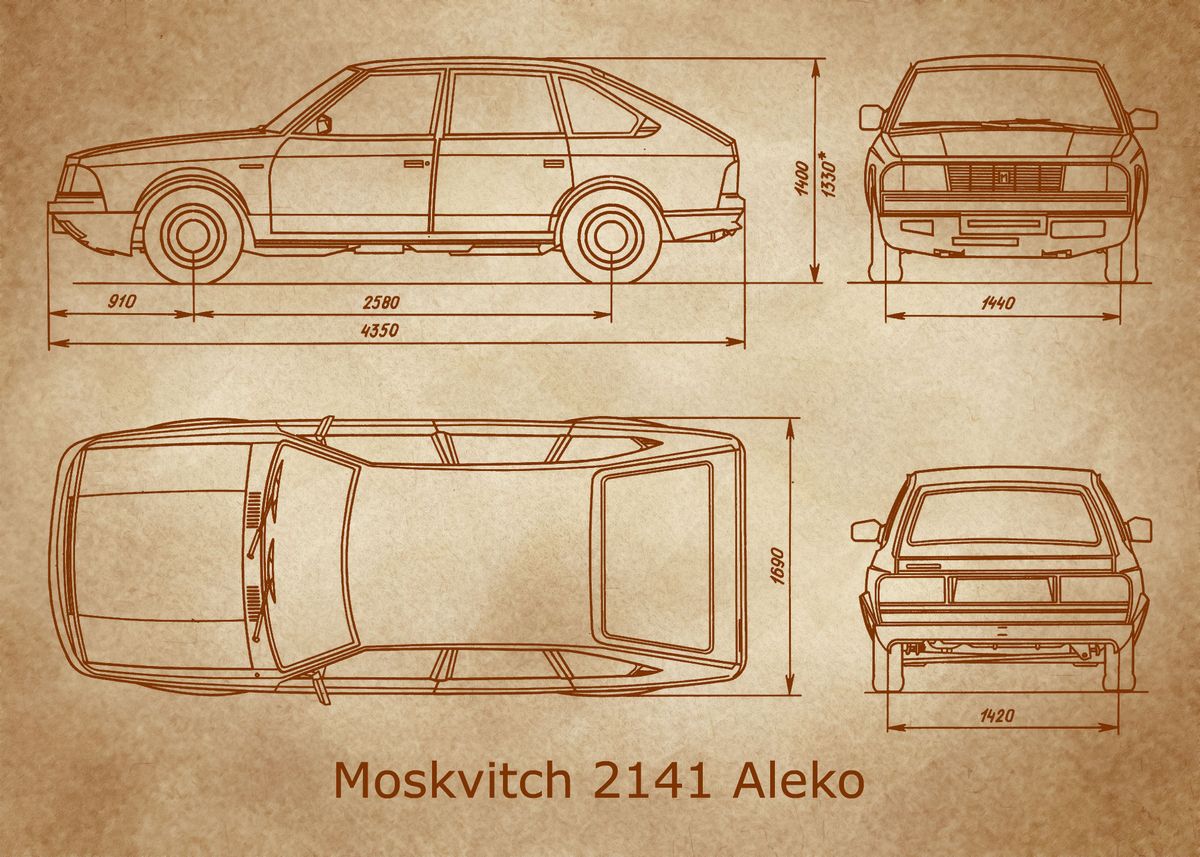 'Moskvitch 2141 Aleko old ' Poster, picture, metal print, paint by The ...