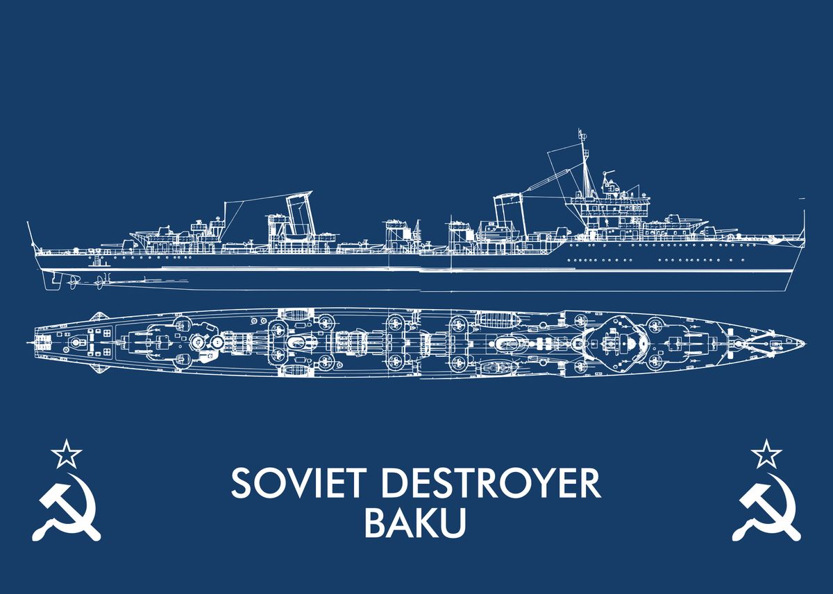 'SOVIET DESTROYER BAKU' Poster by Atomic Chinook | Displate