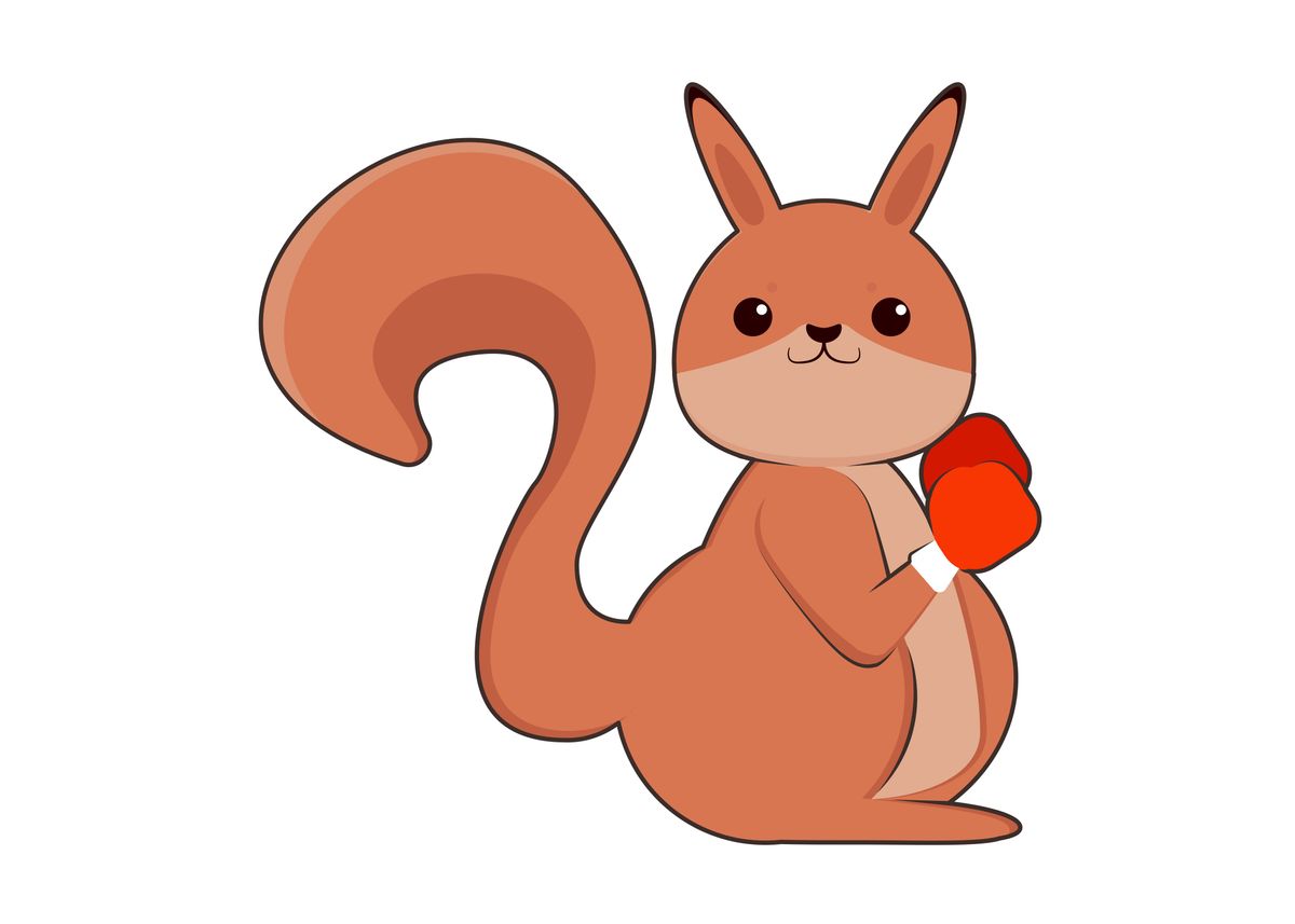 'Squirrel Boxer' Poster, picture, metal print, paint by Markus Schnabel ...